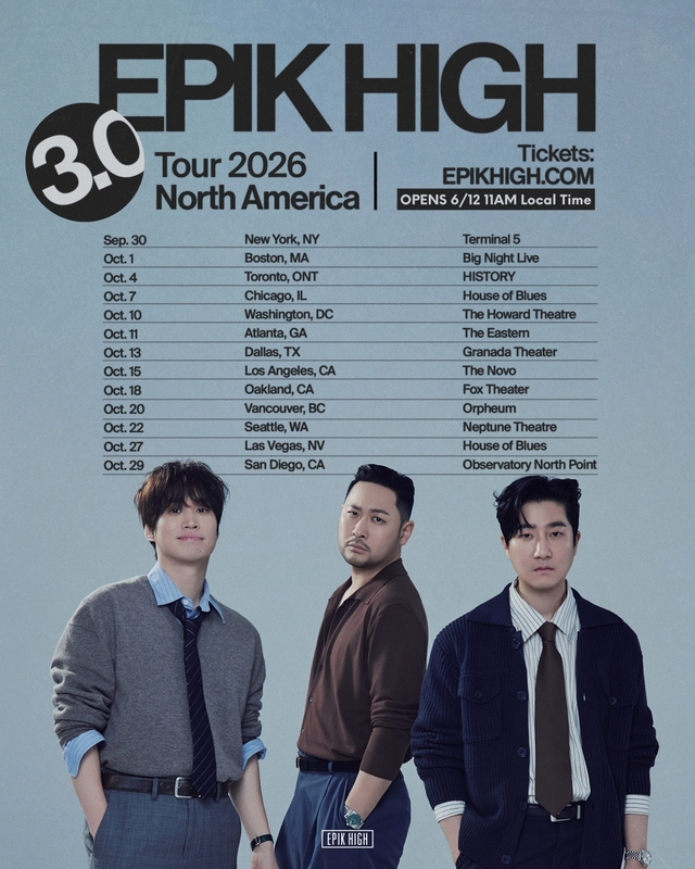 Epik High Announces 2026 North America Tour Dates, Presale Starts June ...